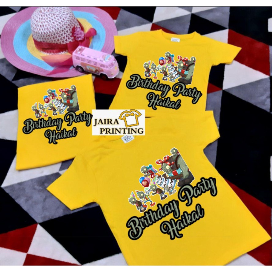 Plants vs Zombies BIRTHDAY TSHIRT CUSTOM MADE DESIGN 01 BAJU SELAMAT ...
