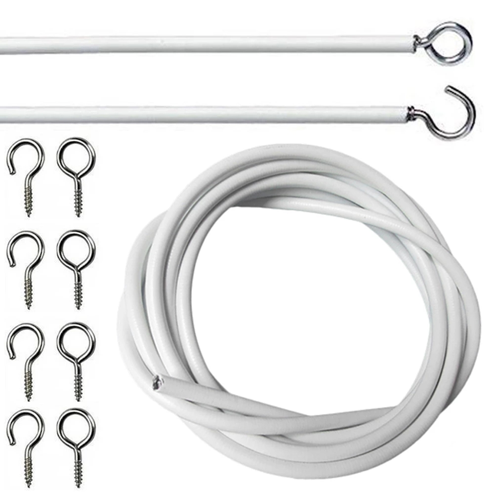 5M Window Curtain Wall Hanging Rope With Hooks/Door Storage Heavy Duty ...