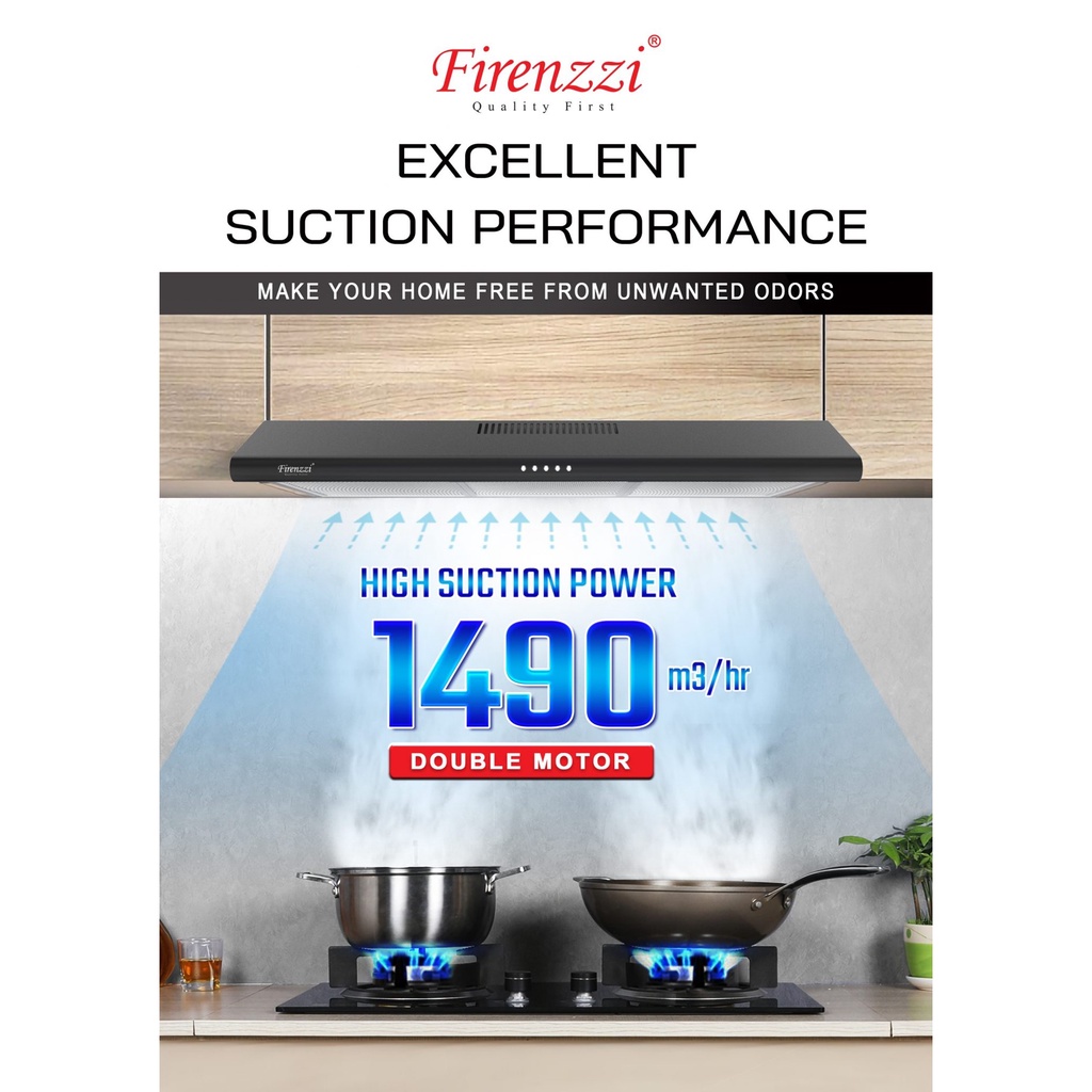Firenzzi Slim Hood 60cm / 90cm FH-902XP/SS / Kitchen Hood / Firenzzi ...