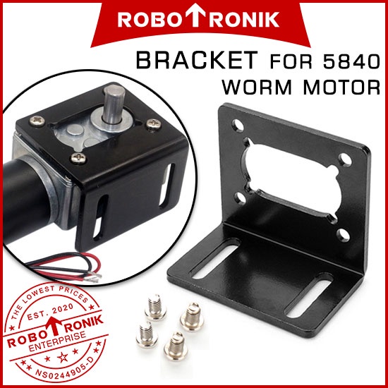 DC Motor Mounting Bracket (Worm Gear 5840 / JGA25 370 / JGB37 555 ...