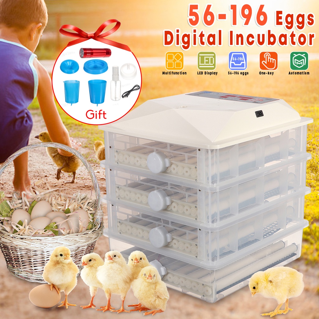 Newest 56/98/150/196 Automatic Egg Incubator Farm Hatchery Machine LCD ...