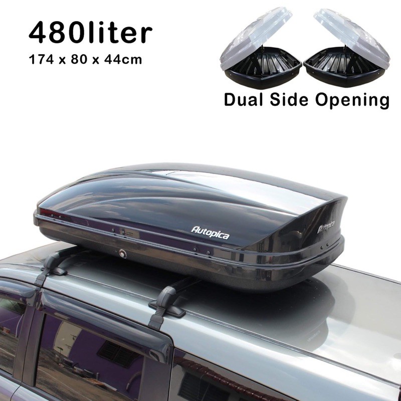 TAKA SuperBig Roofbox 480liter Black Roof box With Roof Rack | Shopee ...