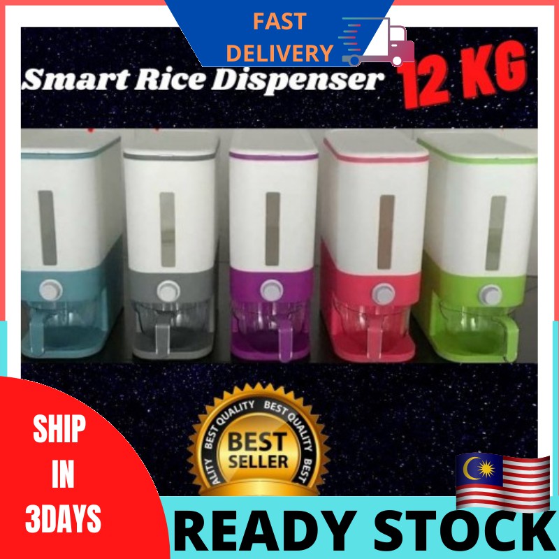Rice Dispenser with Rinsing Cup Bekas Beras Viral Smart Rice Dispenser ...