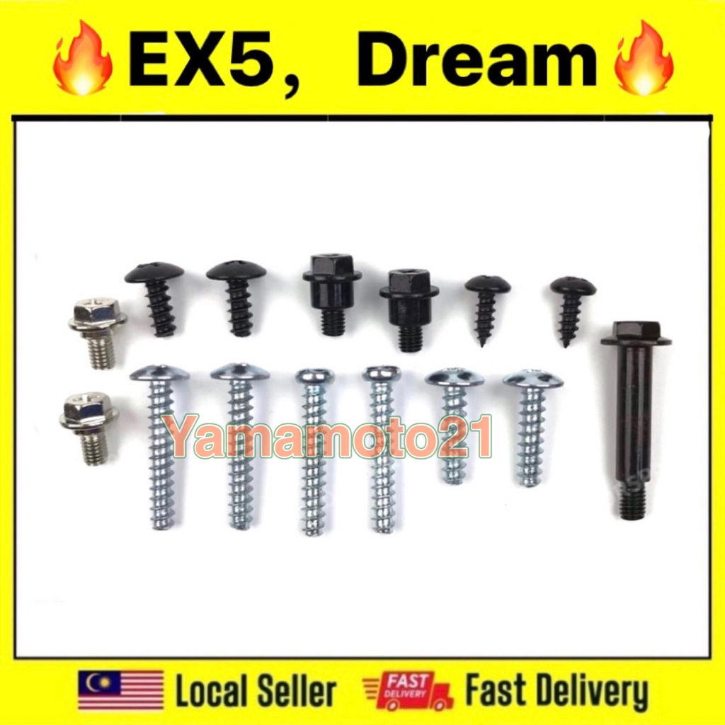 HONDA EX5 HP EX5 DREAM HANDLE COVER SCREW SKRU SET SKREW BOLT SET ...