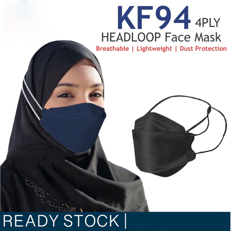 Face Mask Hijab KF94 Headloop FaceMask Head Loop Pelitup Muka | Shopee ...