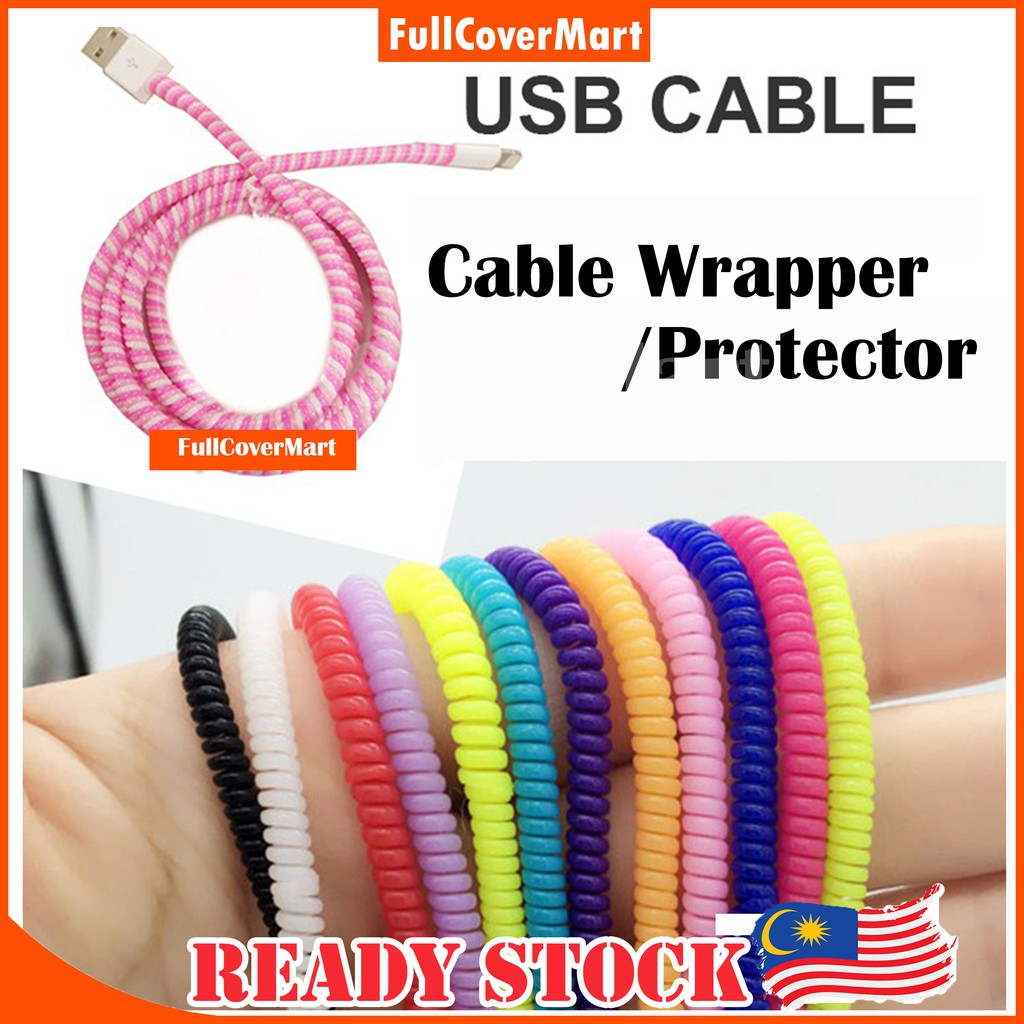 (MGT2) CABLE SPRING PROTECTOR Headphone USB Protector Cover Line Spring ...