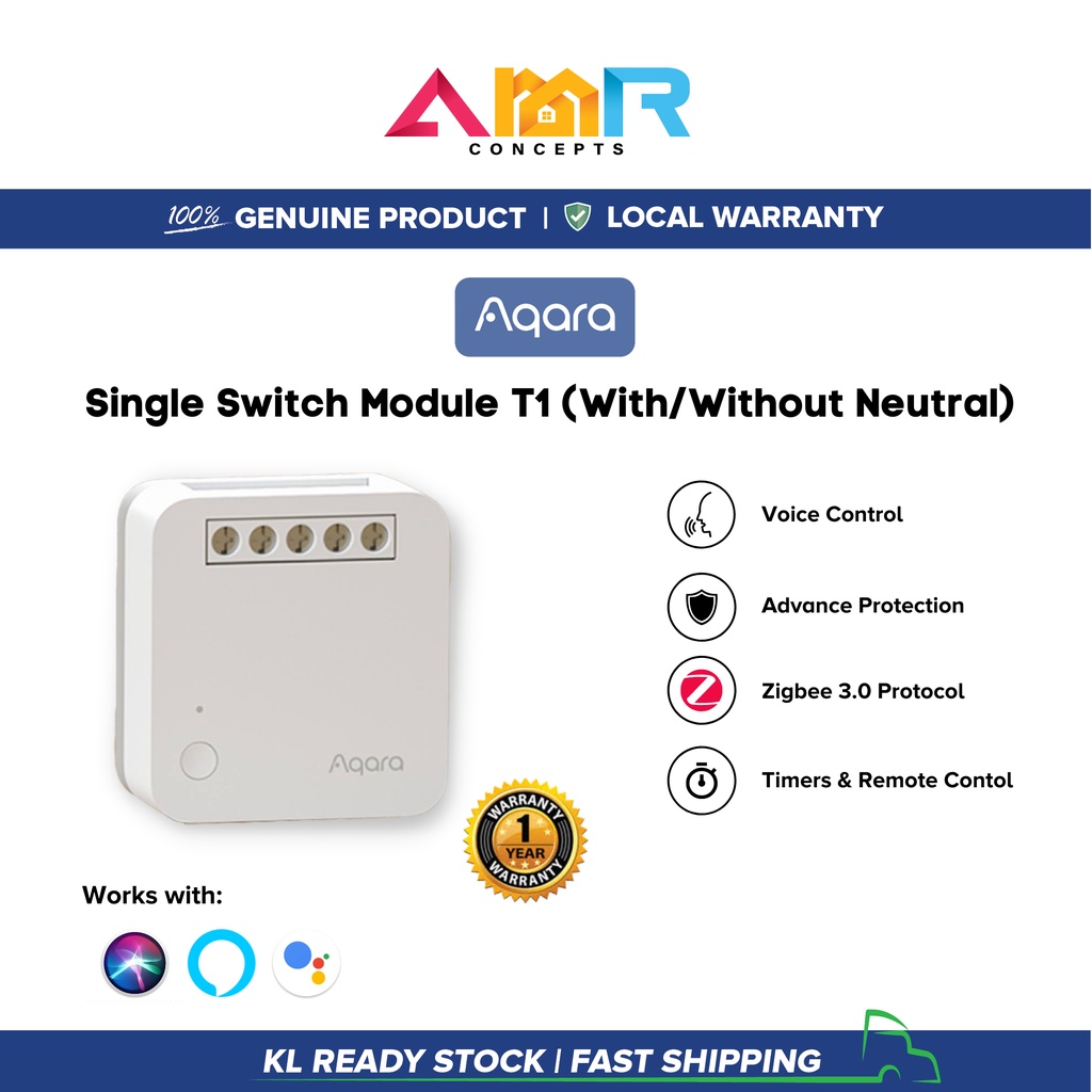 Aqara Single Switch Module T1 Zigbee 3.0(With/Without Neutral) Advance ...