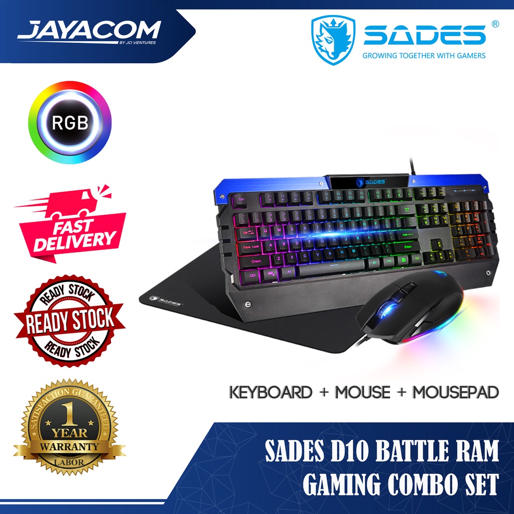 Sades D10 Battle Ram Gaming Combo Set (Keyboard + Mouse + Mousepad ...