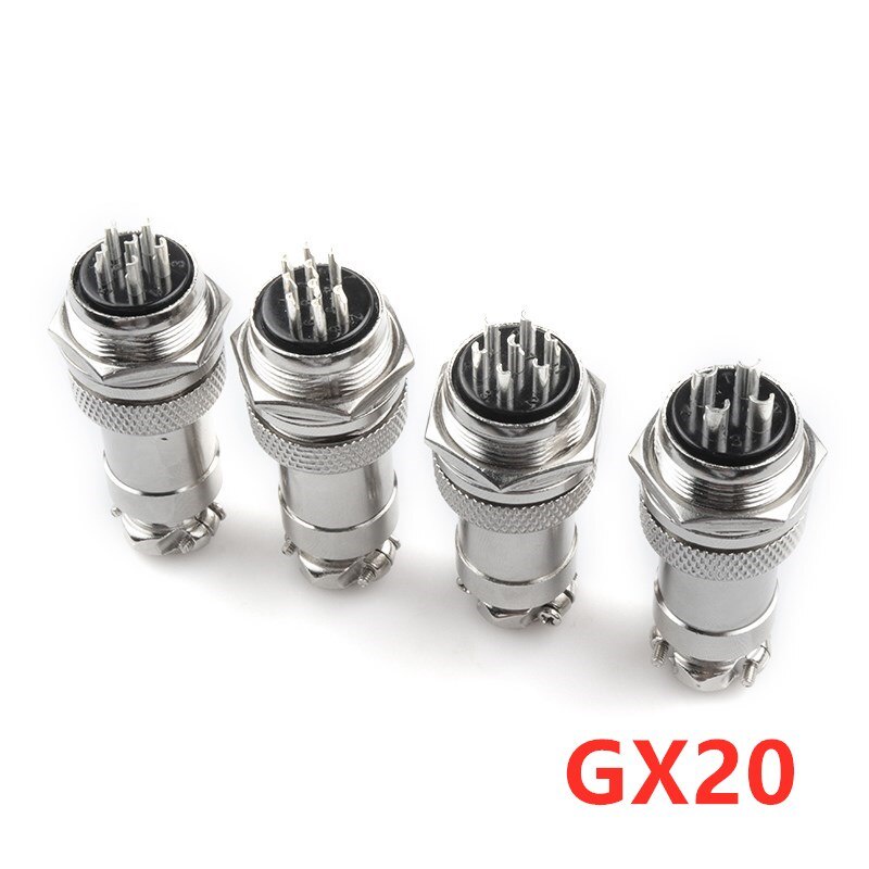 1set GX20 2/3/4/5/6/7/8/9/10/12/14/15 Pin 20mm Circular Wire Panel Aviation Connector Socket ...