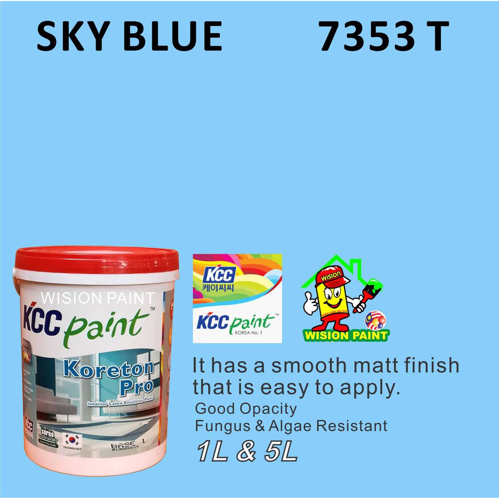 SKY BLUE 7353 T ( 1L ) KCC PAINT INTERIOR KORETON PRO PROFESSIONAL ...
