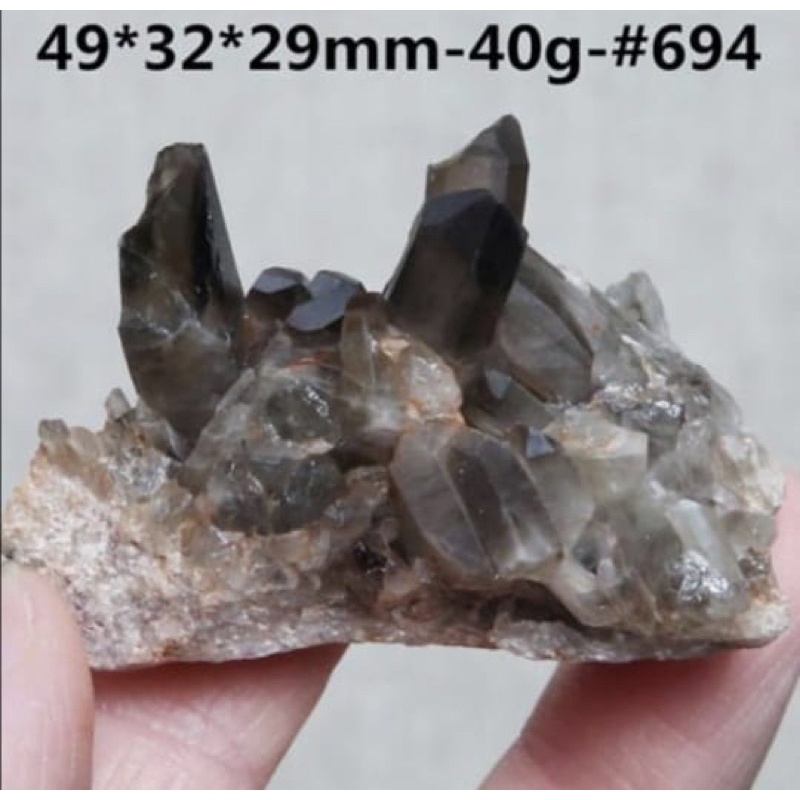 (Ready Stock) Black Quartz Crystal Cluster Natural Stone Decoration ...