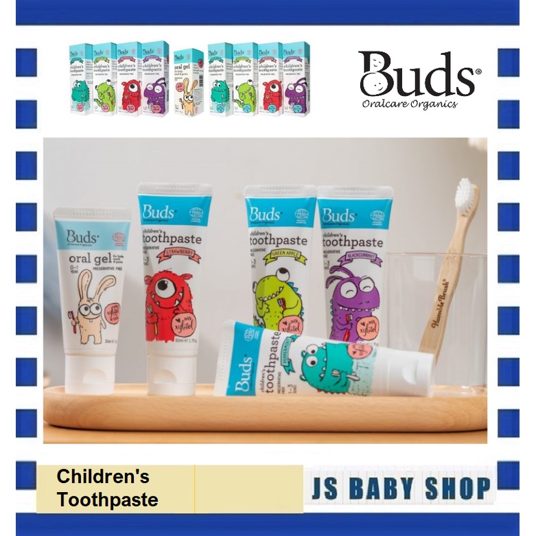 Buds Children’s Toothpaste (Oral Gel 30ml/Xylitol 50ml /Fluoride 50ml ...