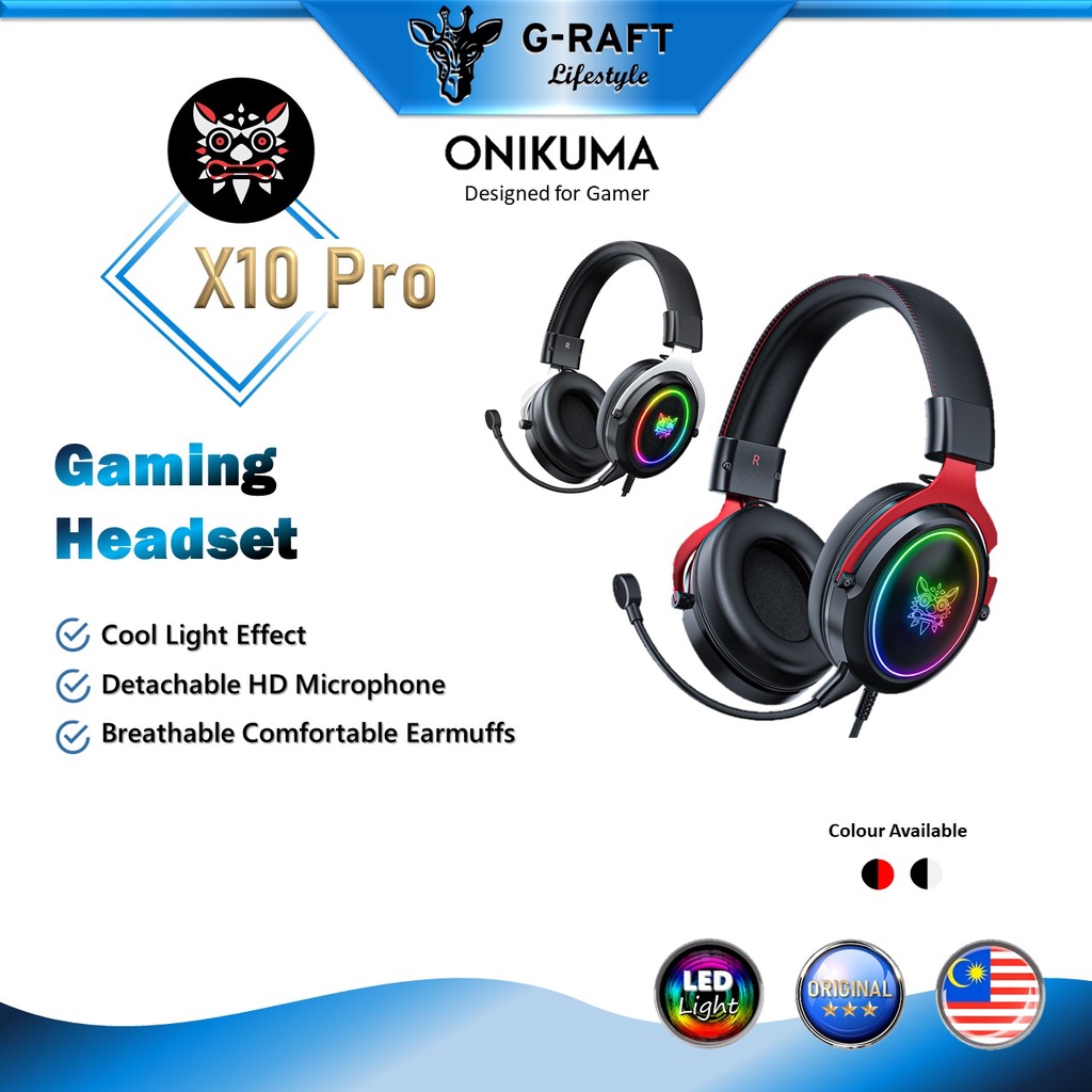 ONIKUMA X10 RGB Gaming Headset Premium Stereo Gaming Headphones with ...