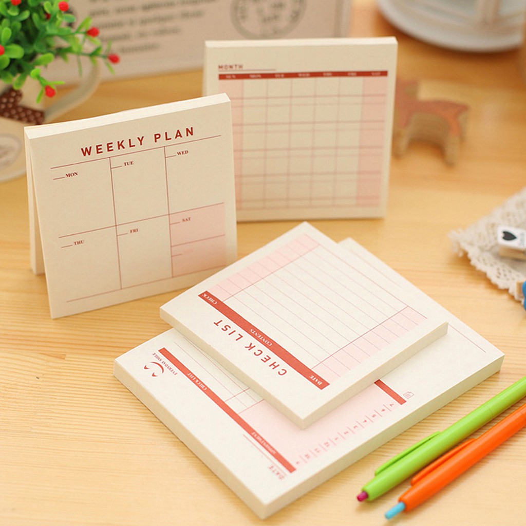 Planner Memo Pad Check List Weekly Monthly Plan Note Paper Scheduler 60 ...