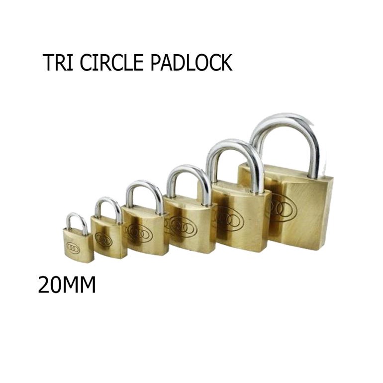 Padlock/Kunci Mangga Tri-circle/Tri-cycle padlock/Brass padlock/Heavy ...