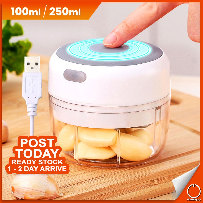 𝗪𝗜𝗥𝗘𝗟𝗘𝗦𝗦 Mini Electric USB Charging Food Processor 100ML 250ML Mincer ...