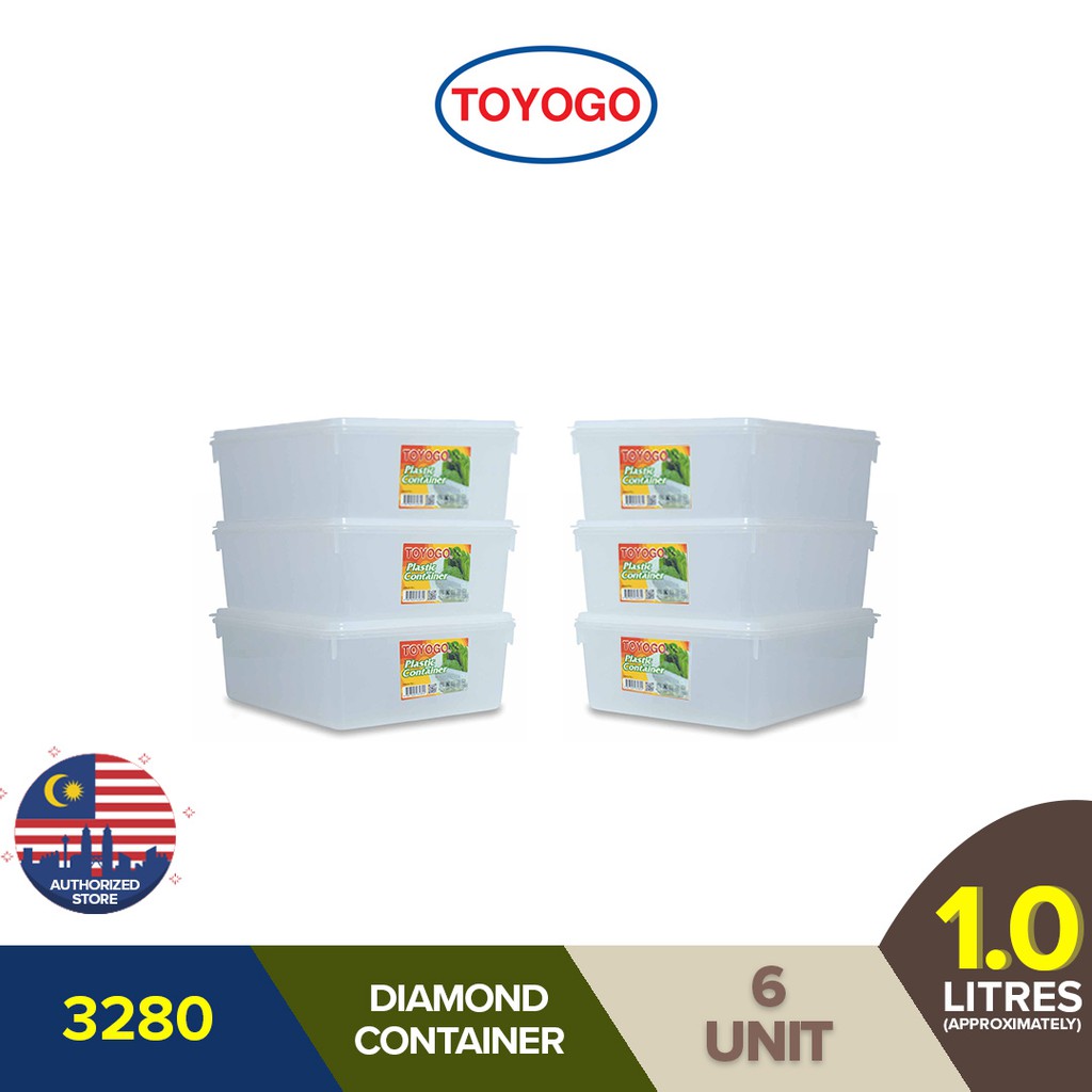TOYOGO Diamond Food Container with Tight Cover 3280 (0.8L) [12 units/24 ...