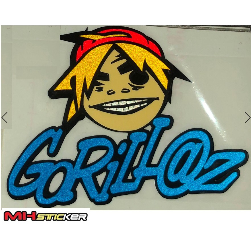 Gorillaz Reflective Funny Reflective Color Cutting Sticker | Shopee ...