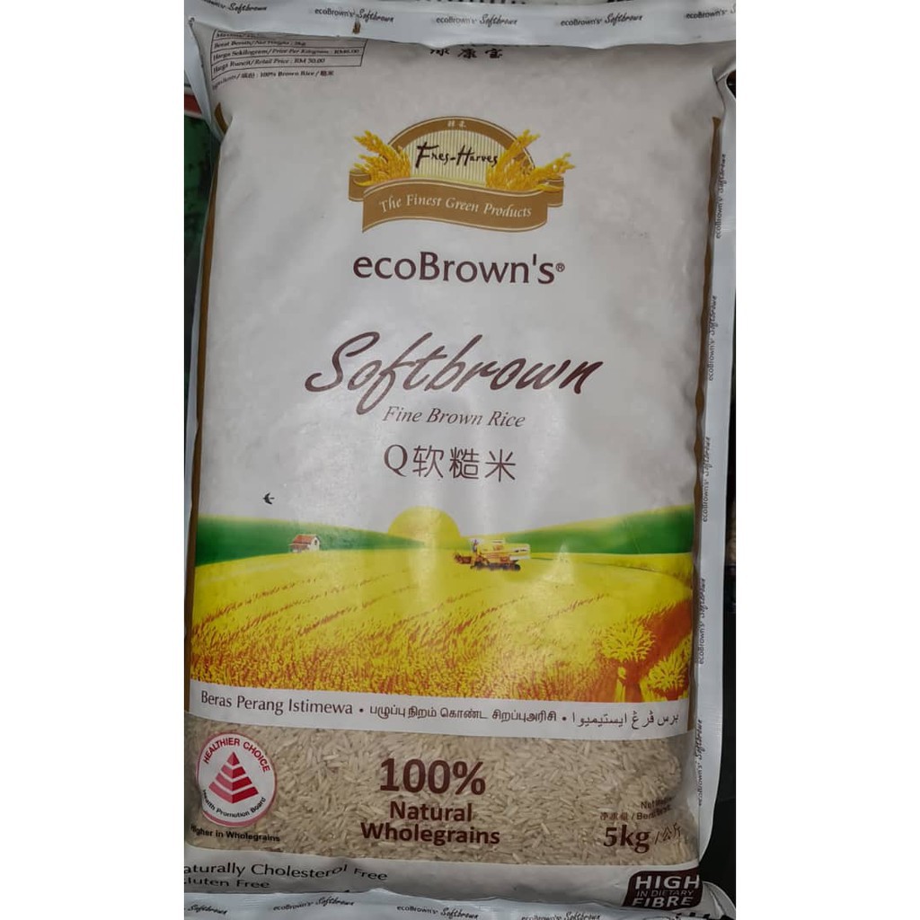 ECOBROWN BROWN RICE 5KG ECOBROWN SOFTBROWN FINE BROWN RICE 5KG(POP ...
