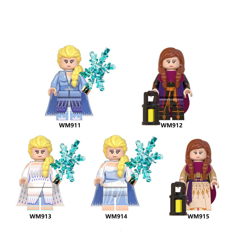 IN STOCK Frozen Anna Elsa Disney Minifigures Kids Building Blocks Toys ...