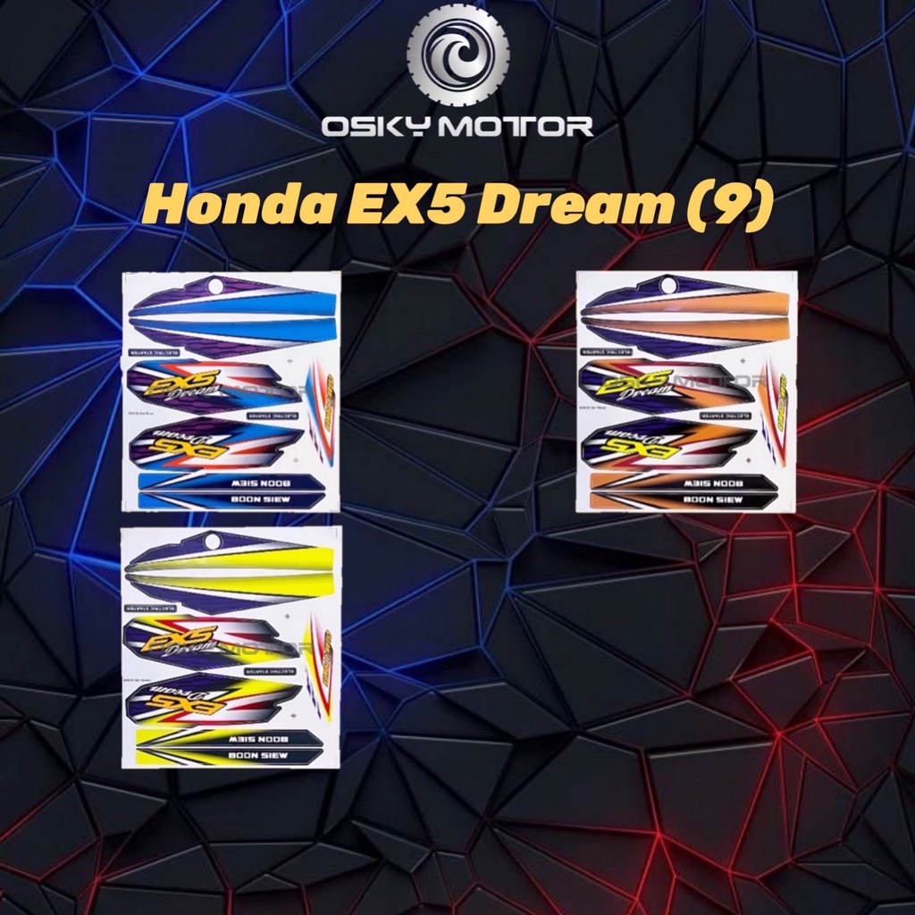 Honda EX5 Dream (9) Body Sticker - Blue / Black / Green | Shopee Malaysia