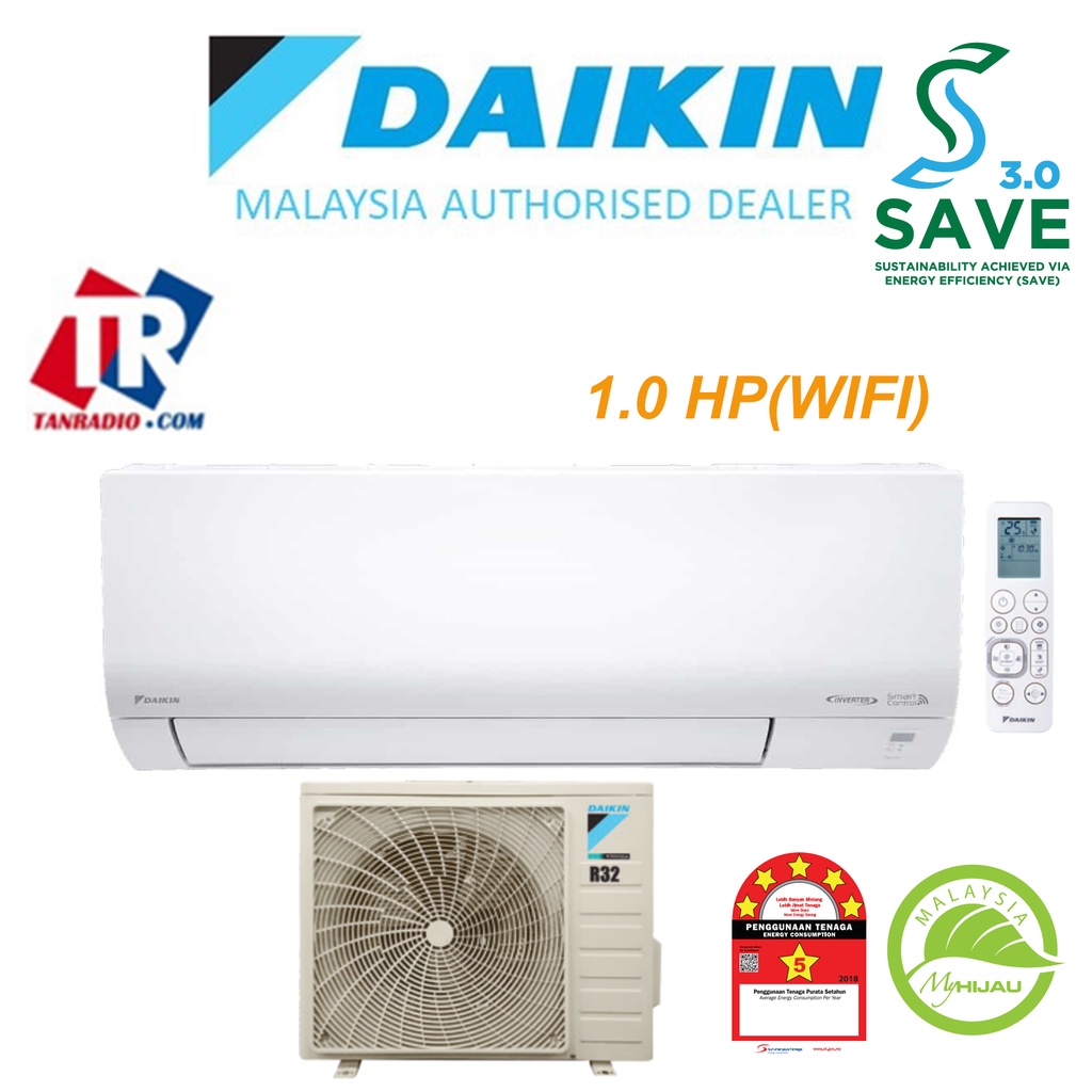 Daikin Inverter 1.0HP Series R32 Air Conditional | Shopee Malaysia