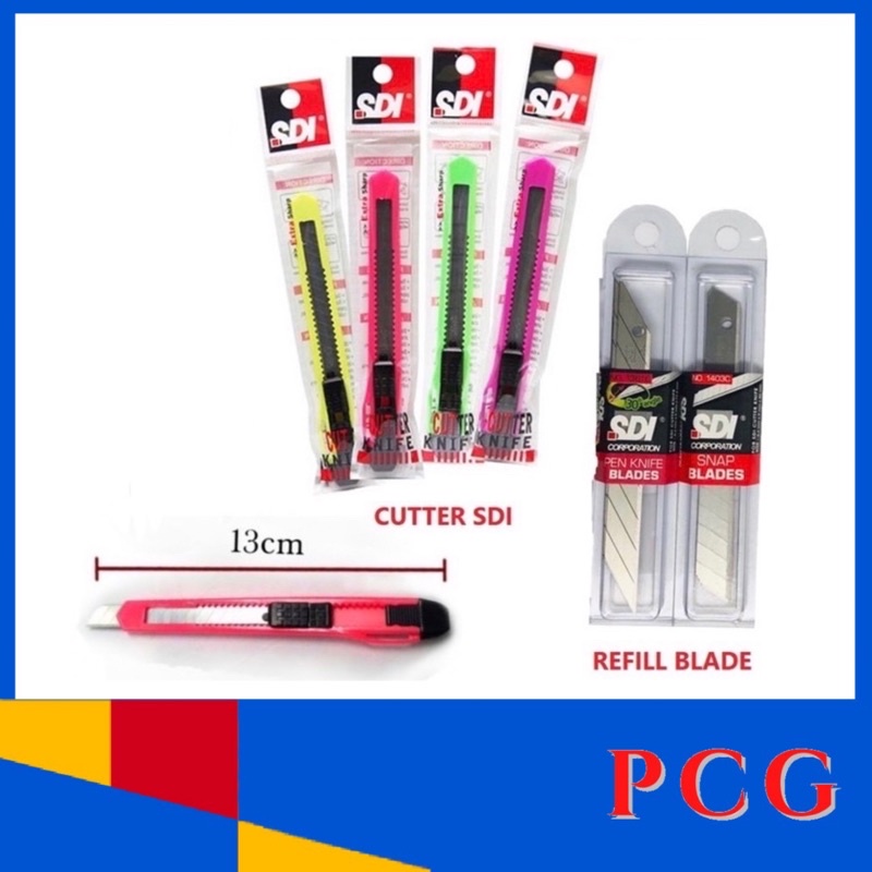 SDI CUTTER KNIFE 0411A - SIZE SMALL RANDOM COLOUR PISAU OFFICE | Shopee ...
