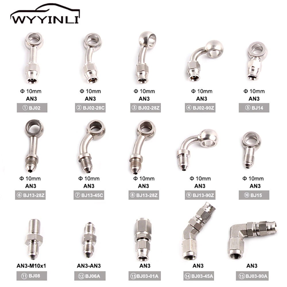 AN3 Motorcycle Motor Bike Hydraulic Brake Oil Hose Line Banjo Fitting ...