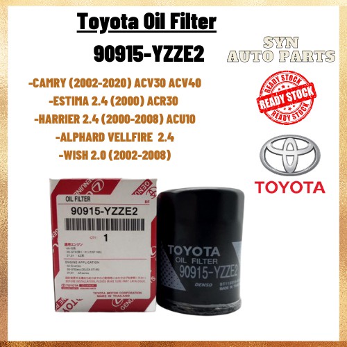 Toyota Genuine Oil Filter 90915-YZZE2 - Vios / Estima 2.4 / Altis ...