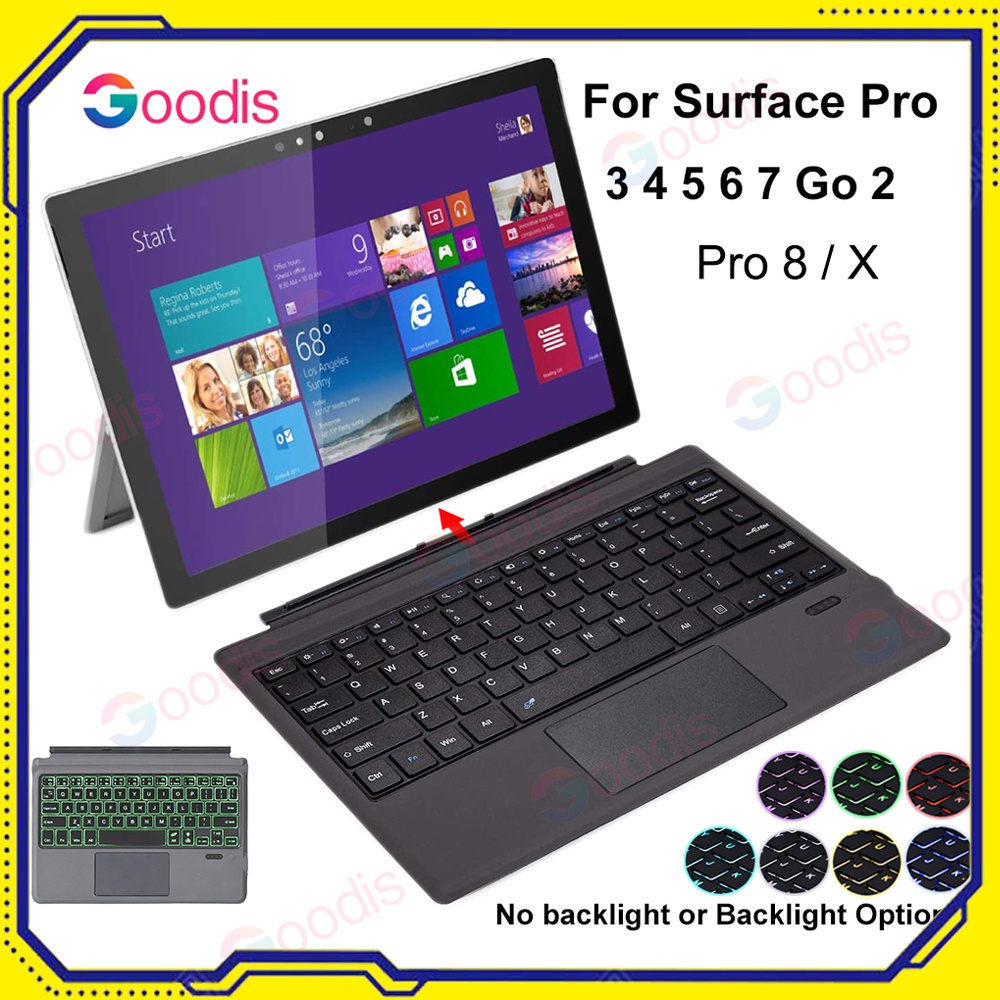 Papan Kekunci Bluetooth Keyboard For Microsoft Surface Pro 3 4 5 6 7 8 X 9 10 11 Go 2 3 4