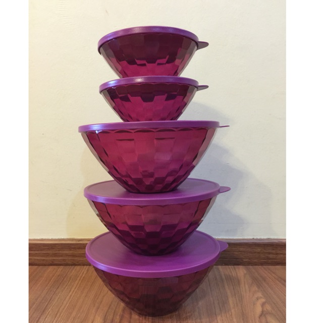 Tupperware Purple Prism Bowls set of 5 | Shopee Malaysia