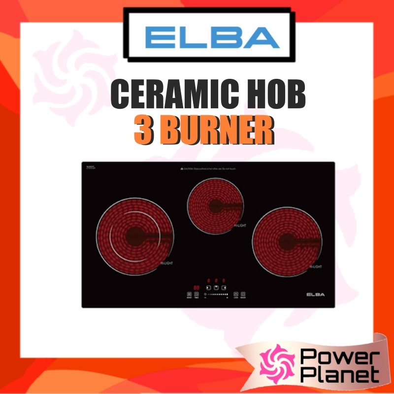 ELBA 3 burner Built-in Ceramic Hob ECH-K7013ST(BK) ECHK7013STBK / 2 ...