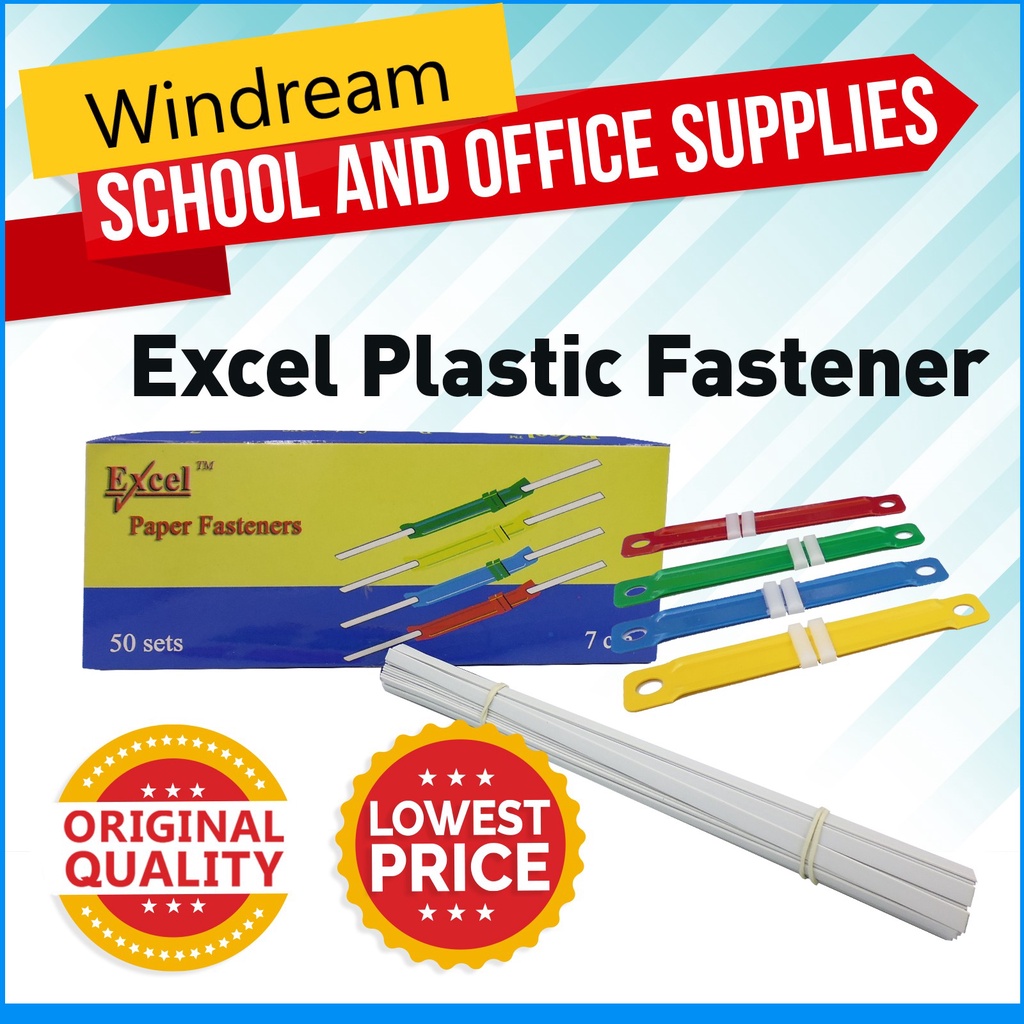 Excel paper fastener plastic colored | Shopee Malaysia