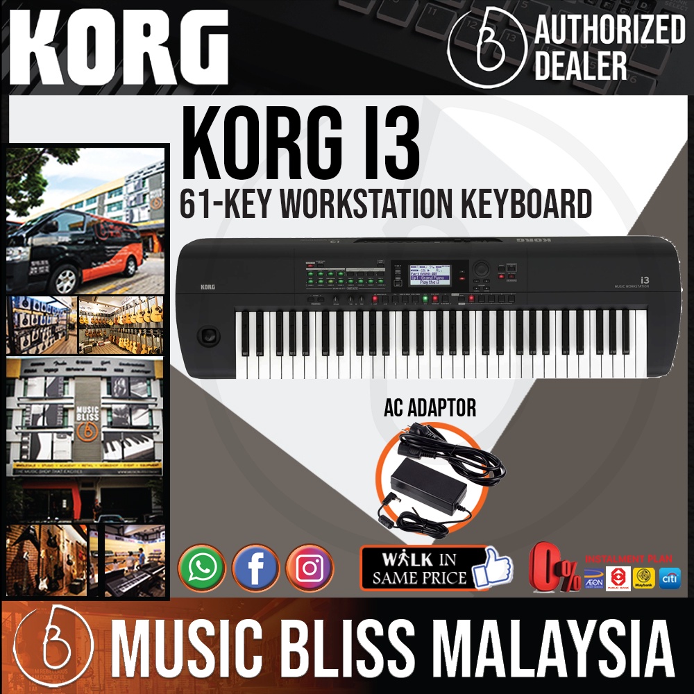 Korg i3 Workstation Keyboard - Matte Black / Matte Silver with 0% ...