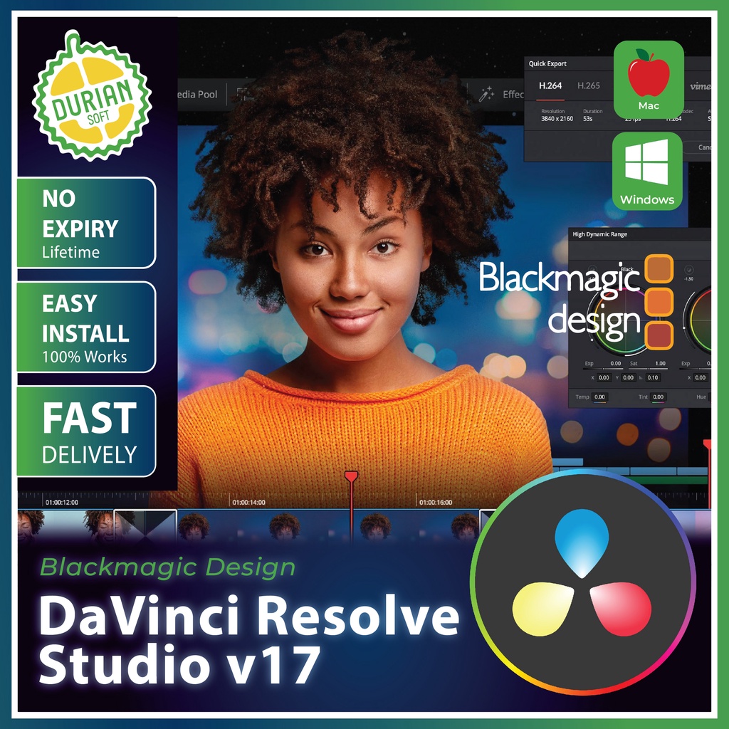 [FEB 2022]Blackmagic DaVinci Resolve Studio v17 - Full Version [ Windows / Mac ] | Shopee Malaysia