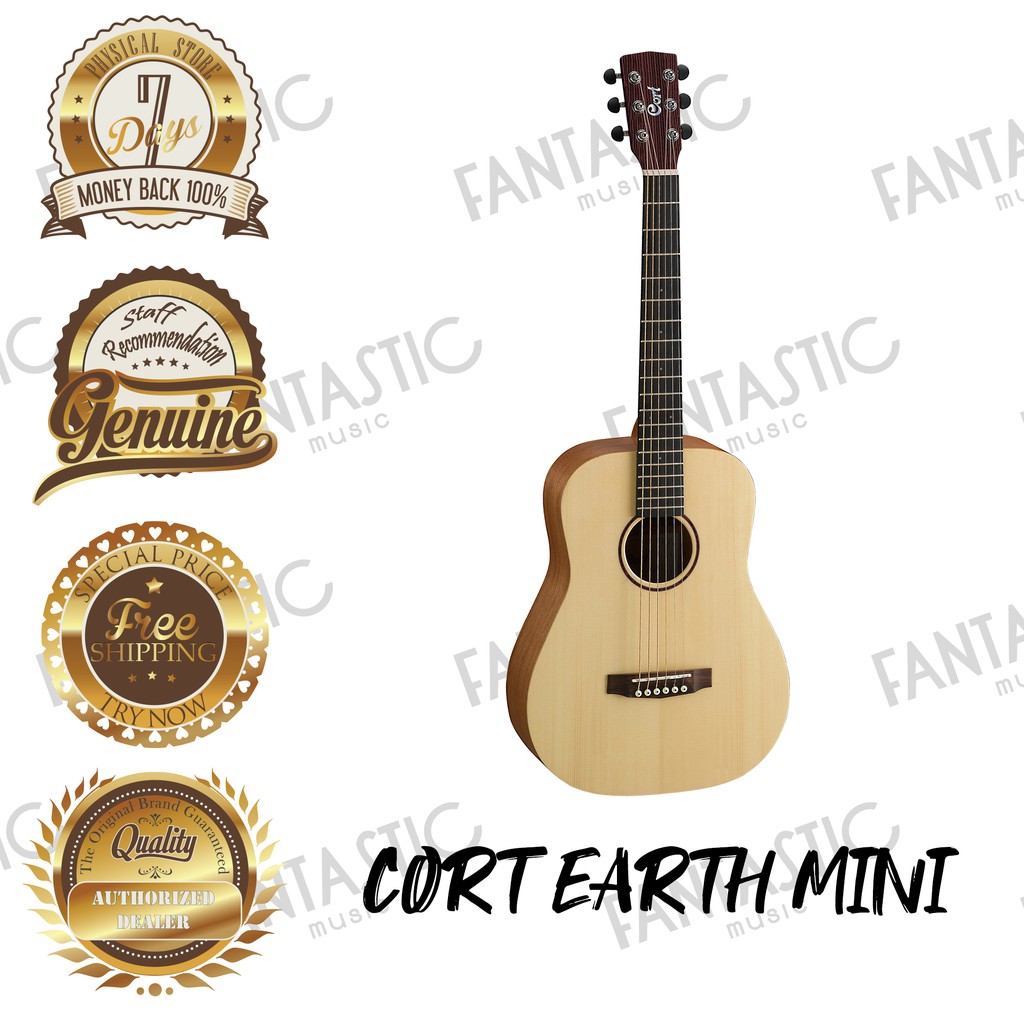 Cort Earth Mini - 3/4 Size Acoustic Guitar With Gig Bag, Open Pore ...
