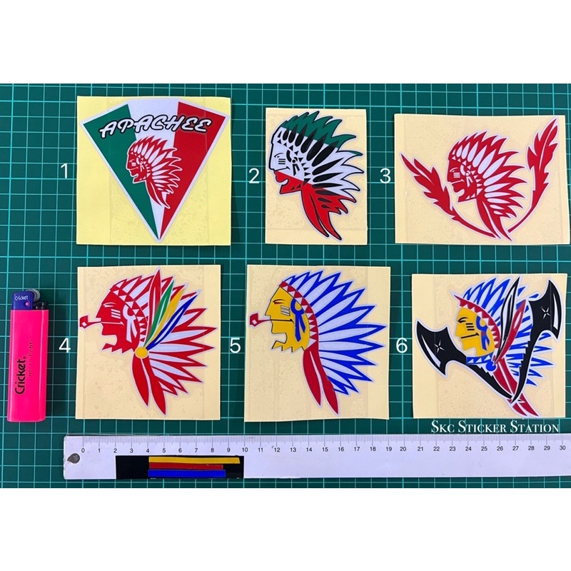 Apachee Designs/ Apache Pedang & Daun Sticker Cutting Overlapping ...