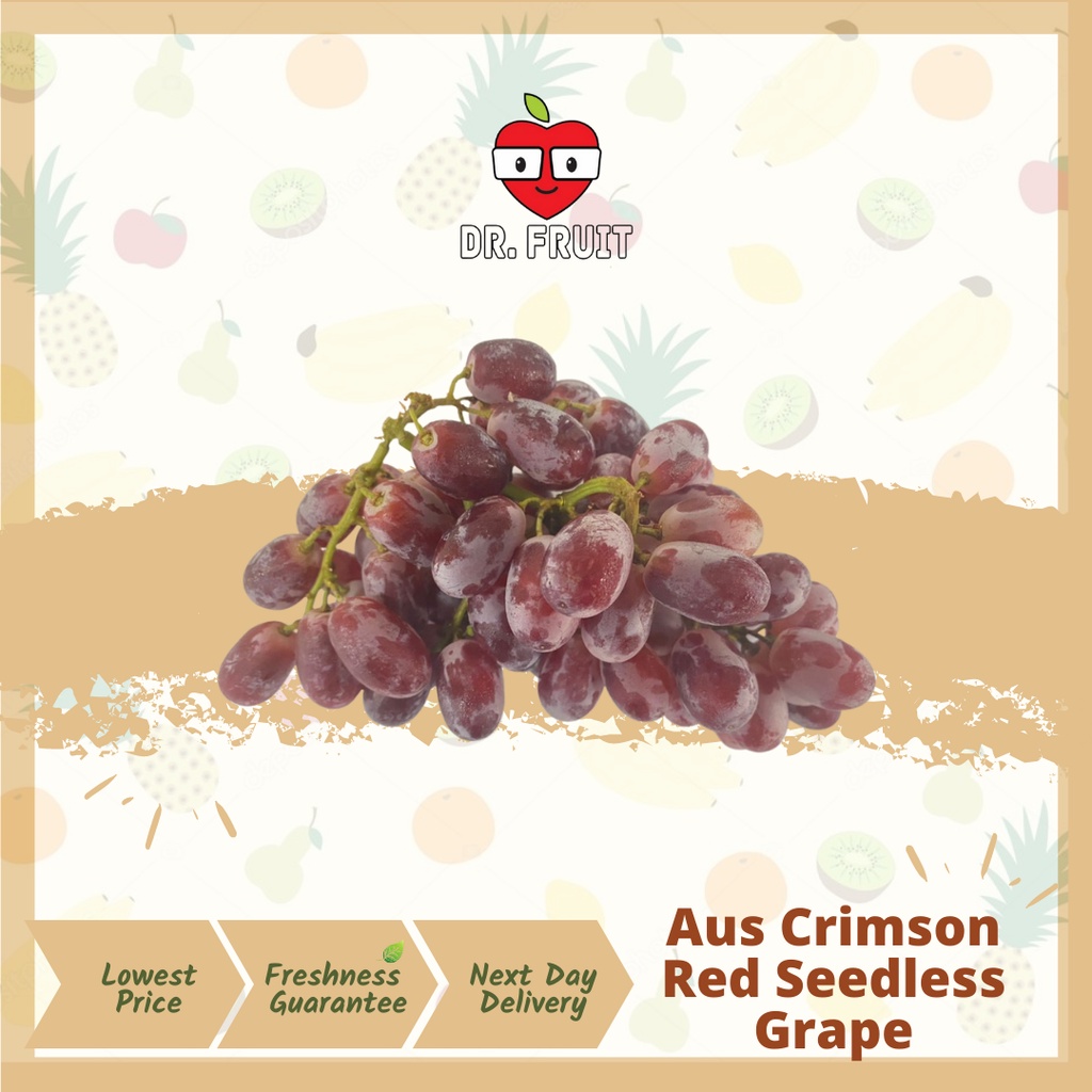 Australia Crimson Red Seedless Grape 澳大利亚深红无核葡萄 (800g/Box) /anggur ...