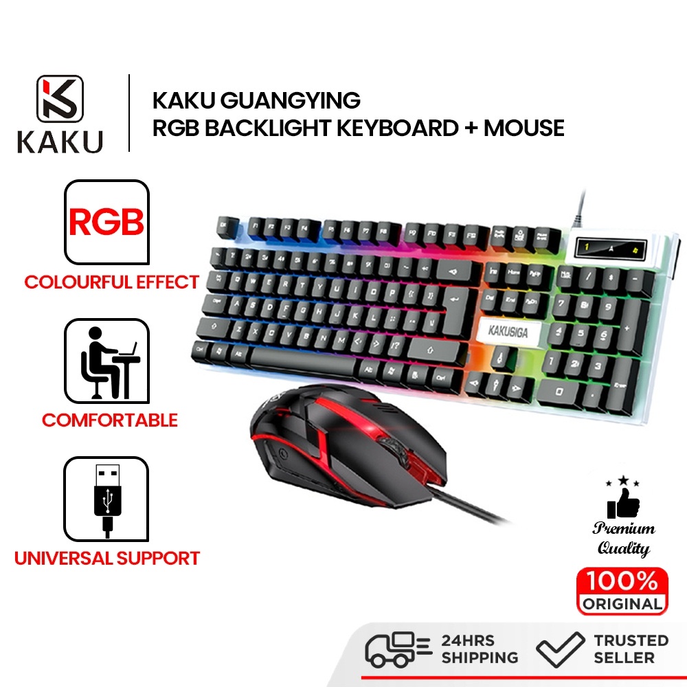 KAKU GUANGYING 104 Keys RGB Gaming Keyboard Gaming Mouse Set Back Light ...