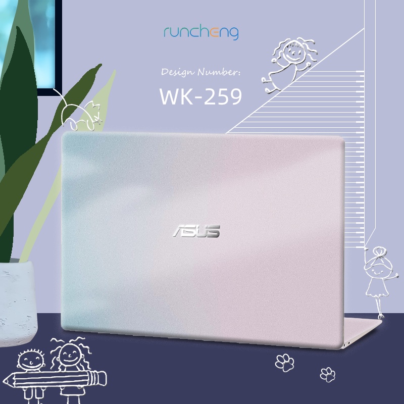 Solid Color Gradient Laptop Sticker Polyethylene Laptop Skin Scratch ...