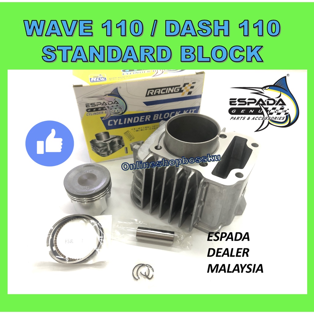 WAVE 110 BLOCK ASSY STD ESPADA WAVE110 CYLINDER BLOCK KIT DASH 110 ...