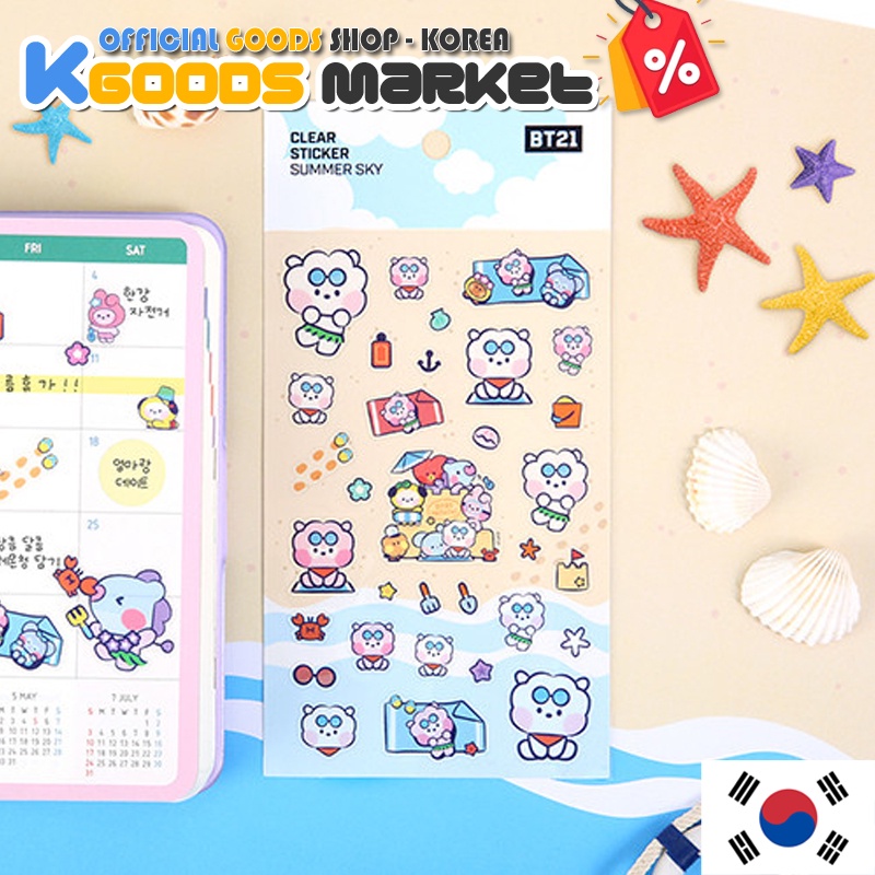 BTS BT21 Clear Sticker Summer Sky Monopoly Official Goods | Shopee Malaysia