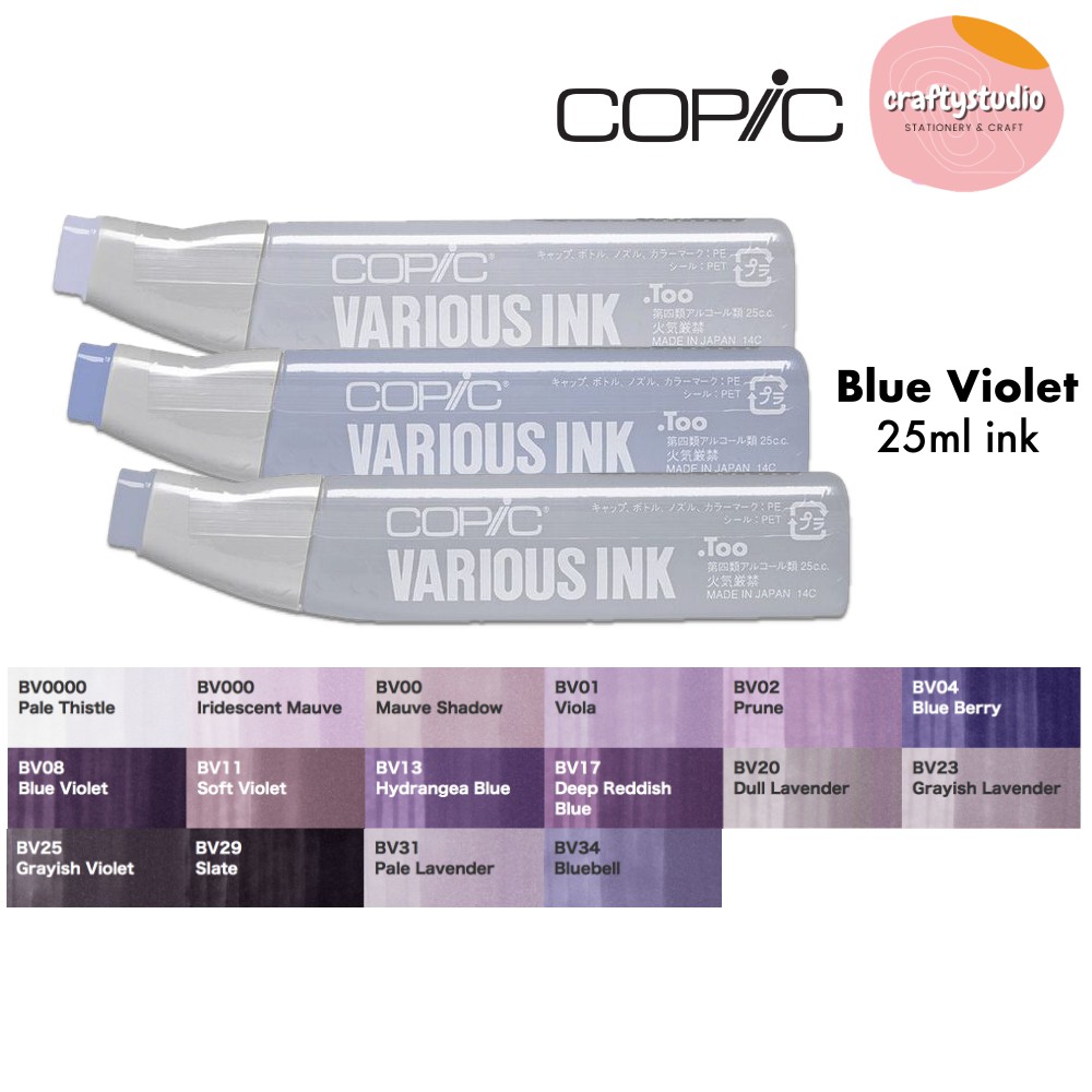 Blue Violet (BV) Copic Various Ink Refill, Copic Refill | Shopee Malaysia