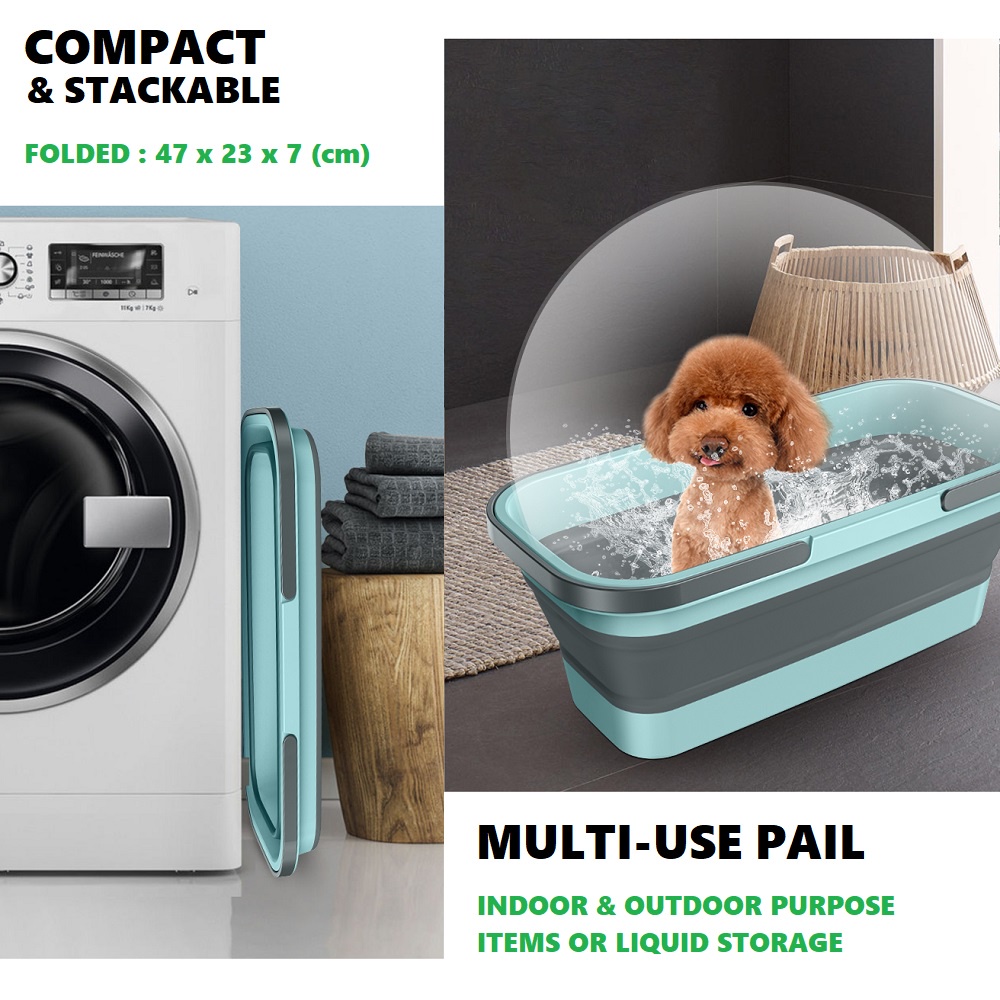 10L Rectangular Foldable Bucket / Folding Pail / Water Bucket / Wash ...