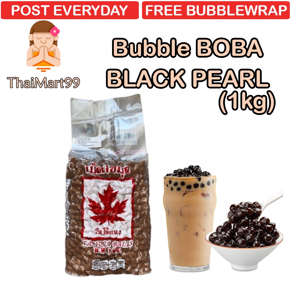 【ThaiMart99】【READY STOCK】 𝗢𝗥𝗜𝗚𝗜𝗡𝗔𝗟 Bubble BLACK PEARL BOBA 1kg HALAL ...