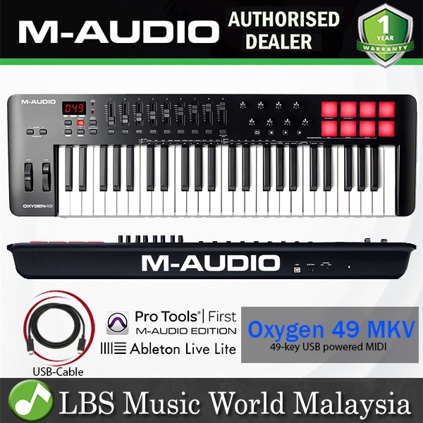 M-Audio Oxygen 49 MKV USB MIDI Keyboard Controller With Pad, Knob and ...