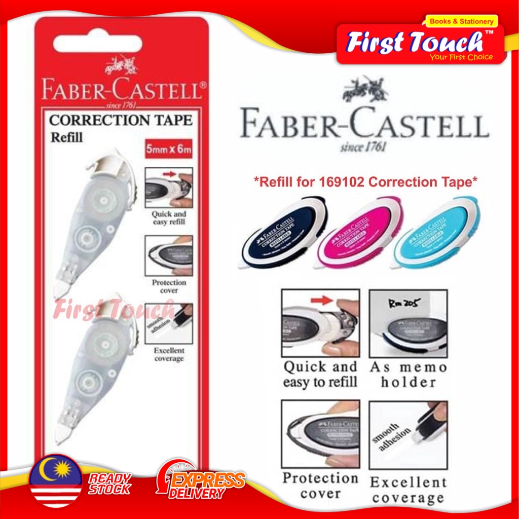 FABER-CASTELL Correction Tape Refill 2 pcs In 1 pack (169103) | Shopee ...