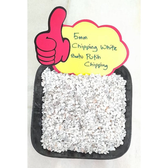 40kg, 5mm chipping white stone, serpih batu putih 3/16 , batu tabur ...