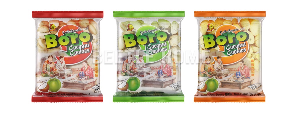 【195G】Boro Coconut Cookies / Kuih Bangkit Original Durian Pandan ...