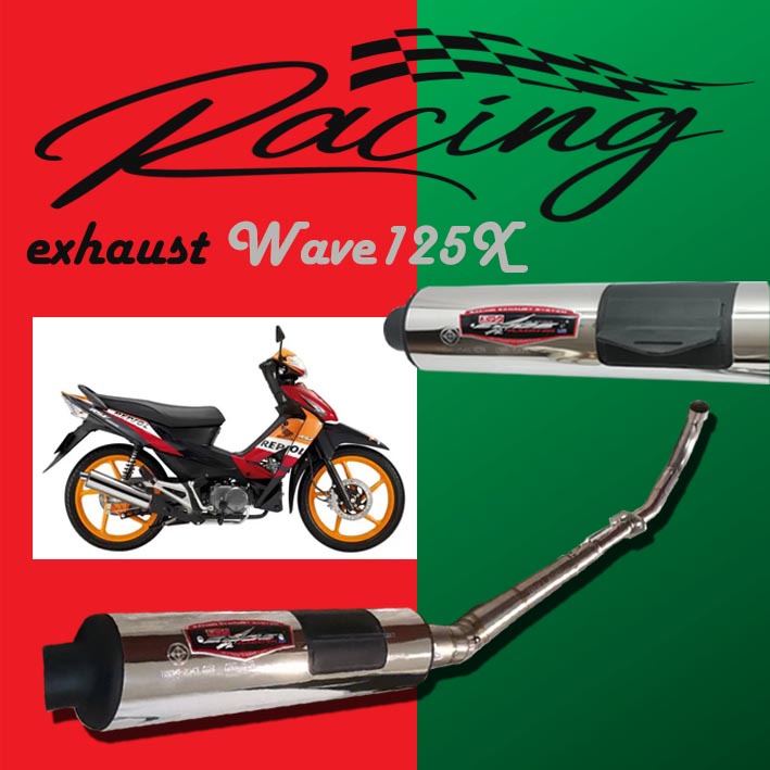 HONDA WAVE125x EDGE Racing MUFFLER STANDARD EKZOS EXHAUST PIPE STD ...